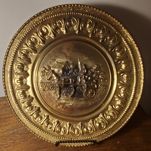 Accents | Collectibles Vintage Rare Brass Plate Art Metalware England ...